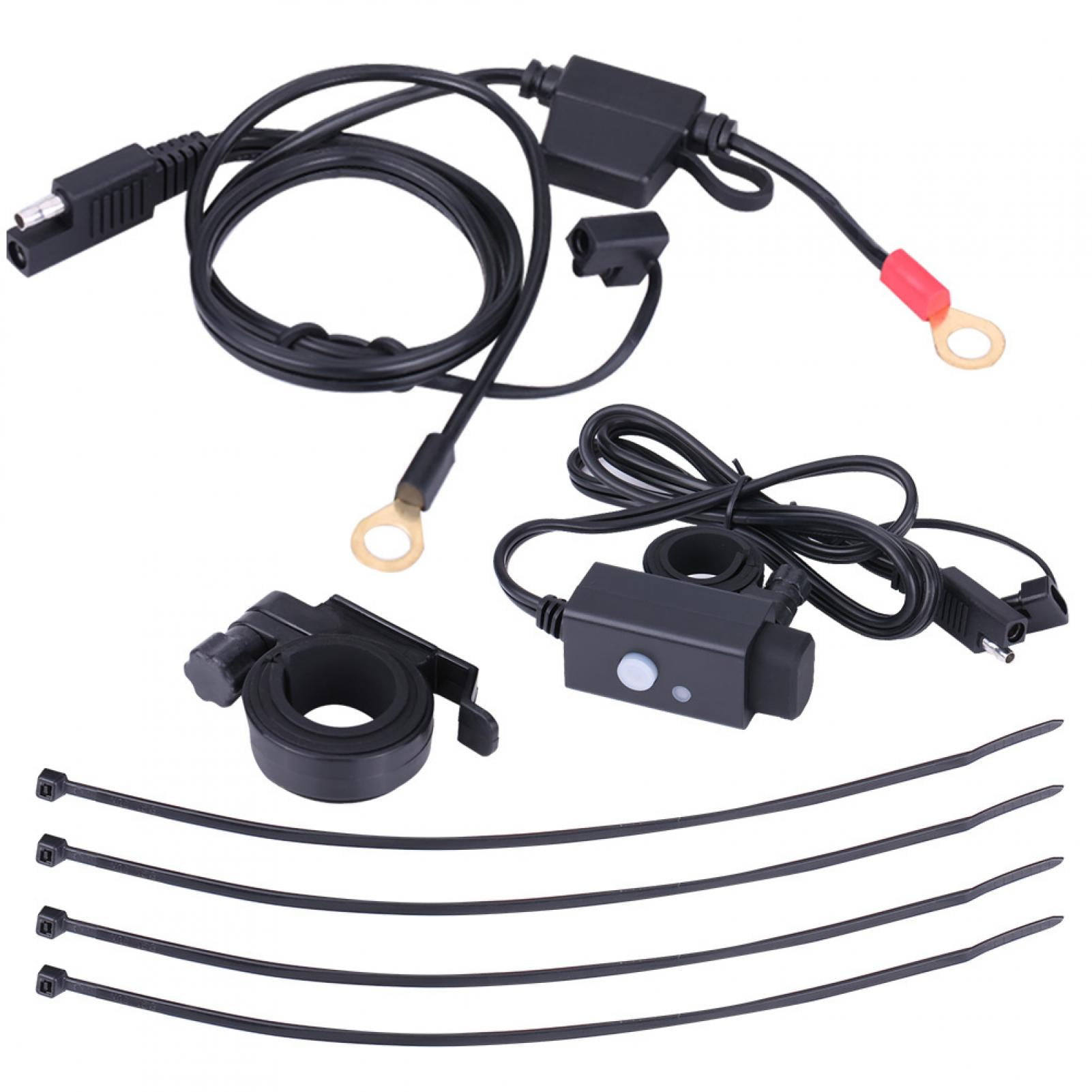 Universal Motorcycle SAE to Dual USB Waterproof Phone GPS Charger Kit ...