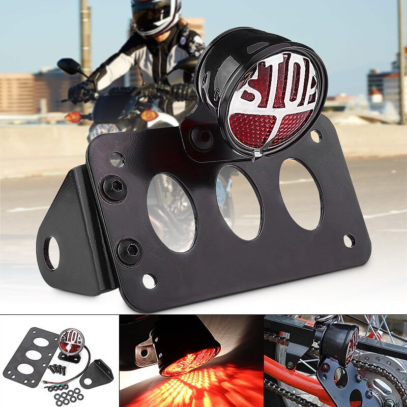 Universal Motorcycle Side Mount License Plate Bracket w/ Tail Brake ...