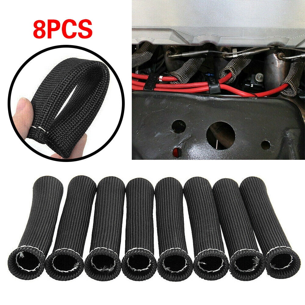 Universal Motorcycle Spark Plug Wire Boot Protectors - 6" Heat Shield Sleeves (8 Pack), Up to ...