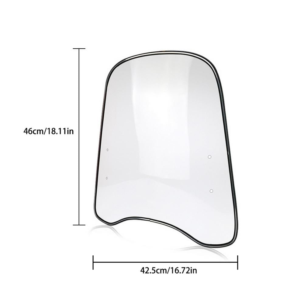 Universal Motorcycle Windshield 18 x 16.7inch Clear Large Windscreen ...