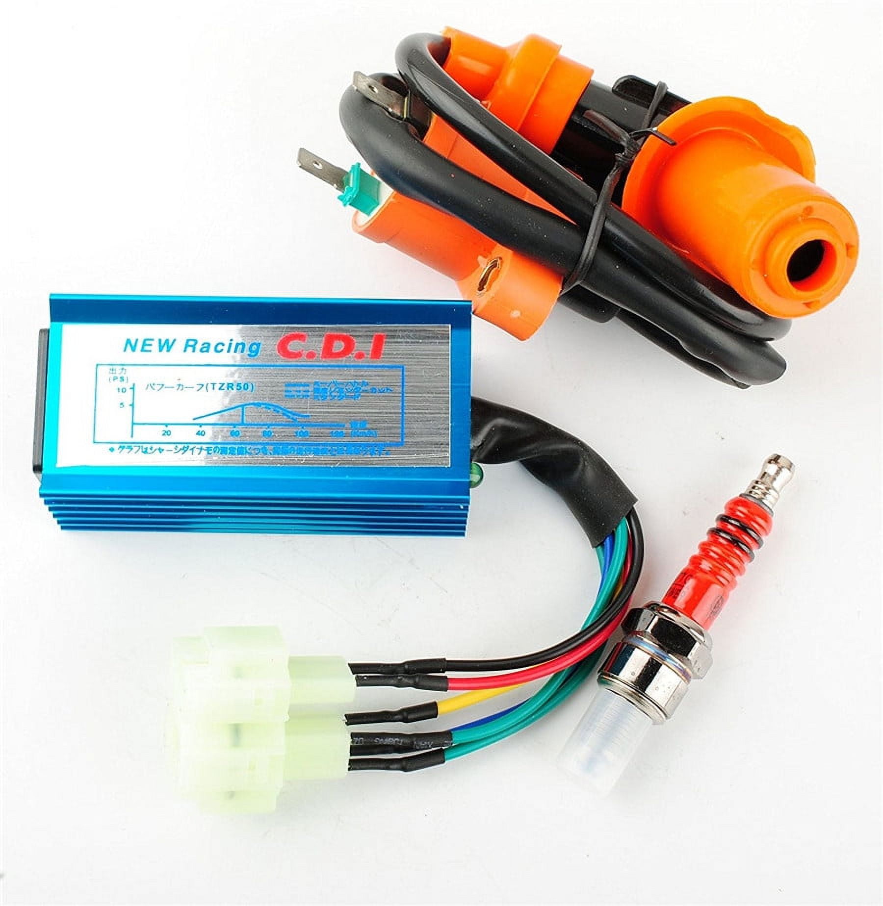 Universal Motorcycles Bikes Racing Ignition Coil Spark Plug CDI For 150 ...