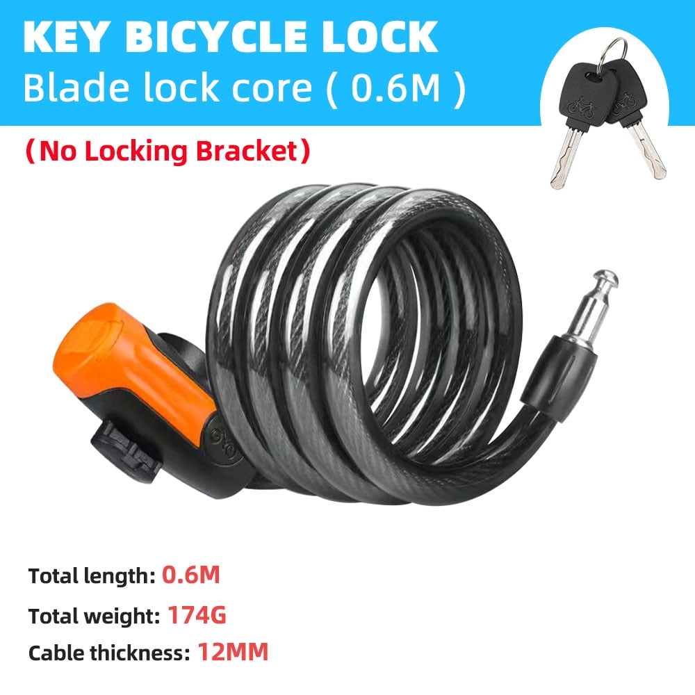 Universal Mountain Bike Cable Lock Key Fixed Secure Anti Theft with ...