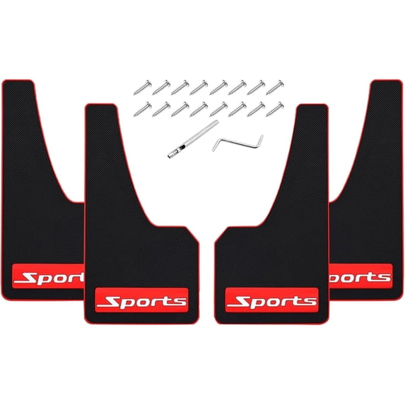 Universal Mud Flaps 4PCS for Cars & SUVs - 43cm Flexible & Thick (0.2in ...