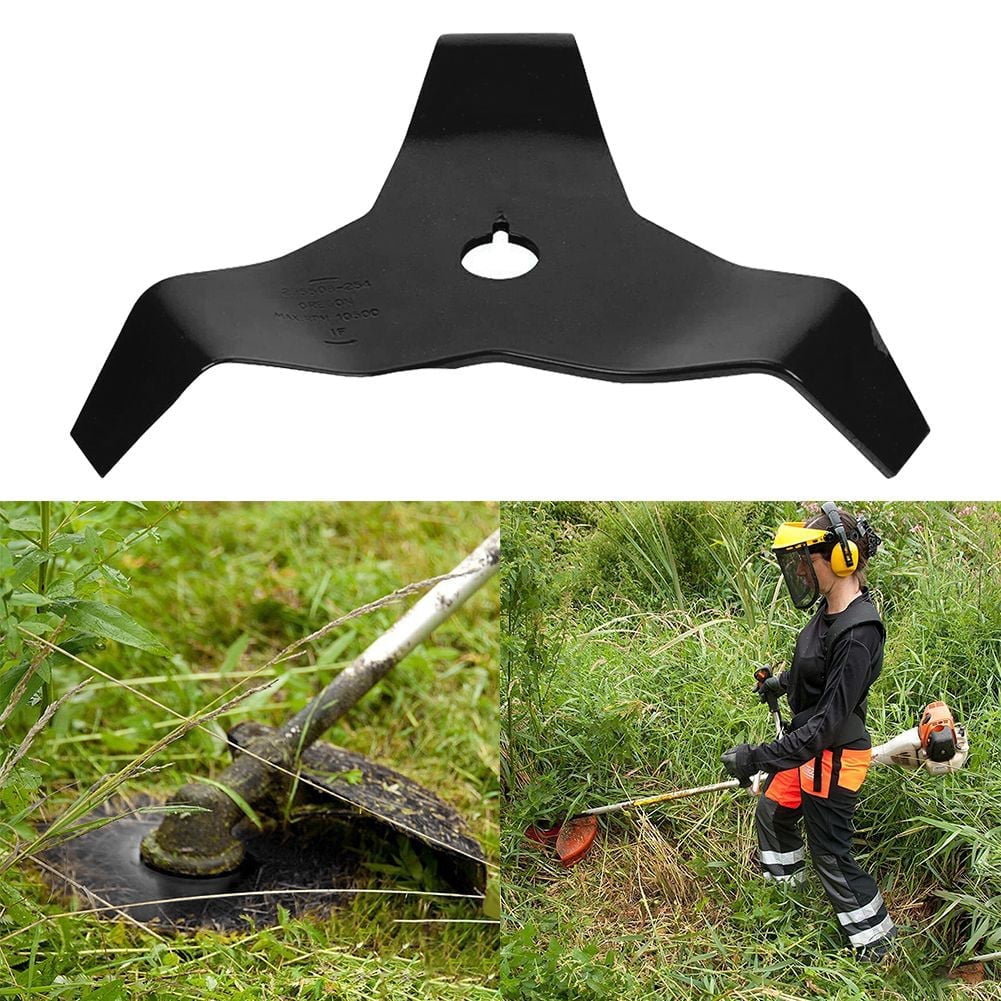 Universal Mulching Brushcutter Blade 3 Tooth Shredder Blade Steel Fits ...