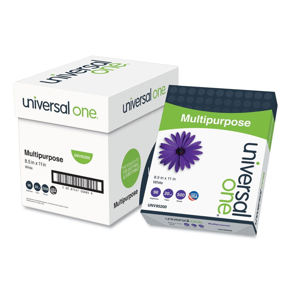 Universal Multipurpose Paper 98 Bright 20 lb. 8.5 x 11 Bright White 500 ...