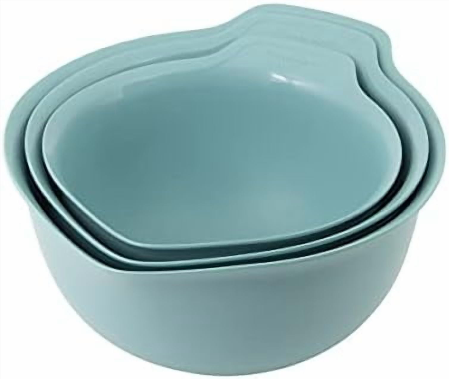 Universal Nesting Plastic Mixing Bowls with Non Slip Base and Pour ...