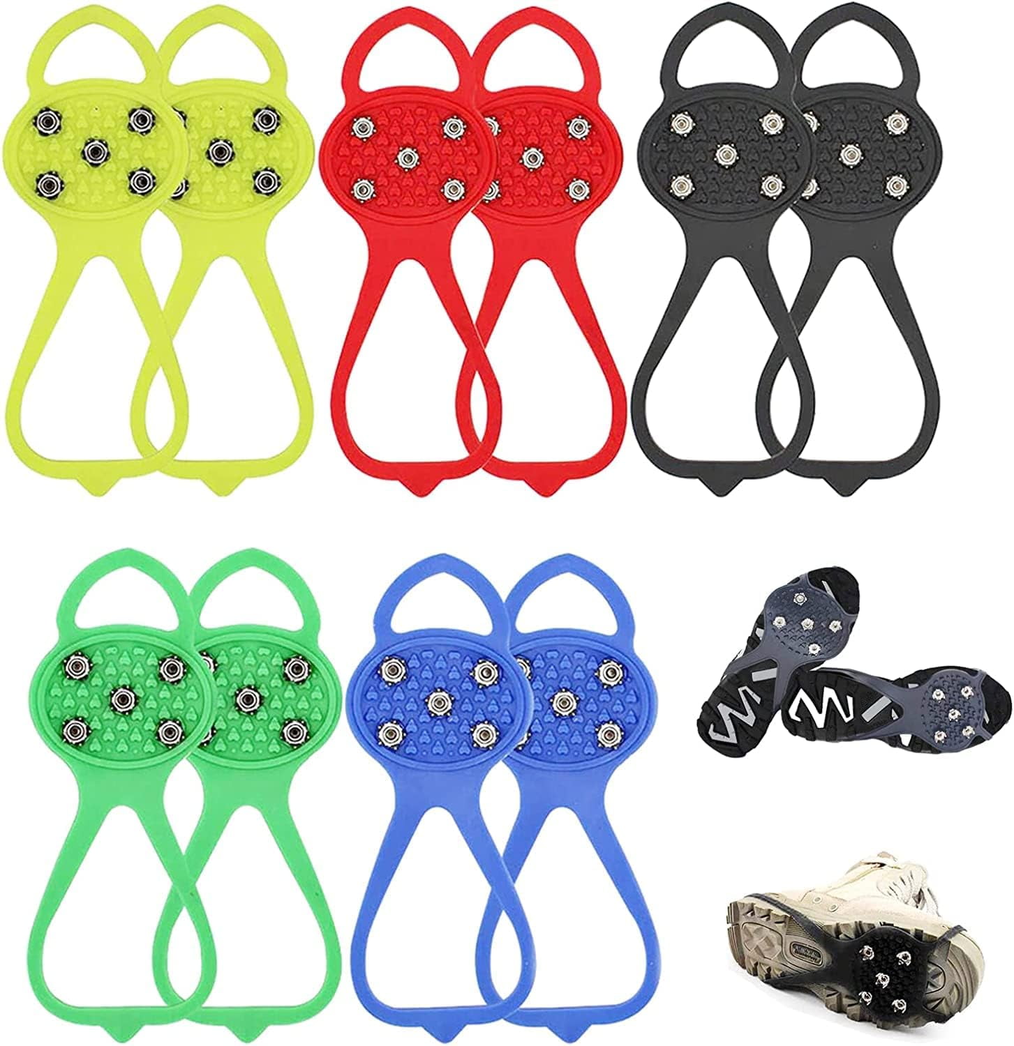 Universal Non-Slip Gripper Spikes, Ice Traction Cleats with 5 Tooth ...