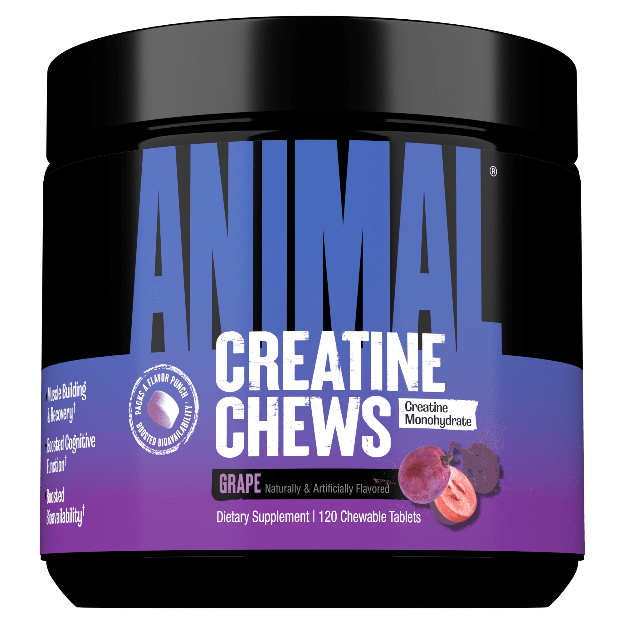 Animal Creatine Performance Chews, Grape, 120 Chewable Tablets ...