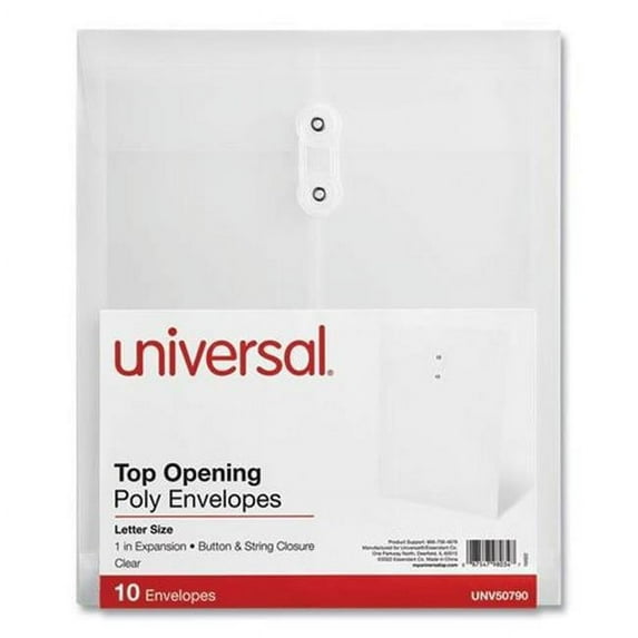 Universal Office Products 1.25 in. Top Opening Poly Envelopes, Clear ...