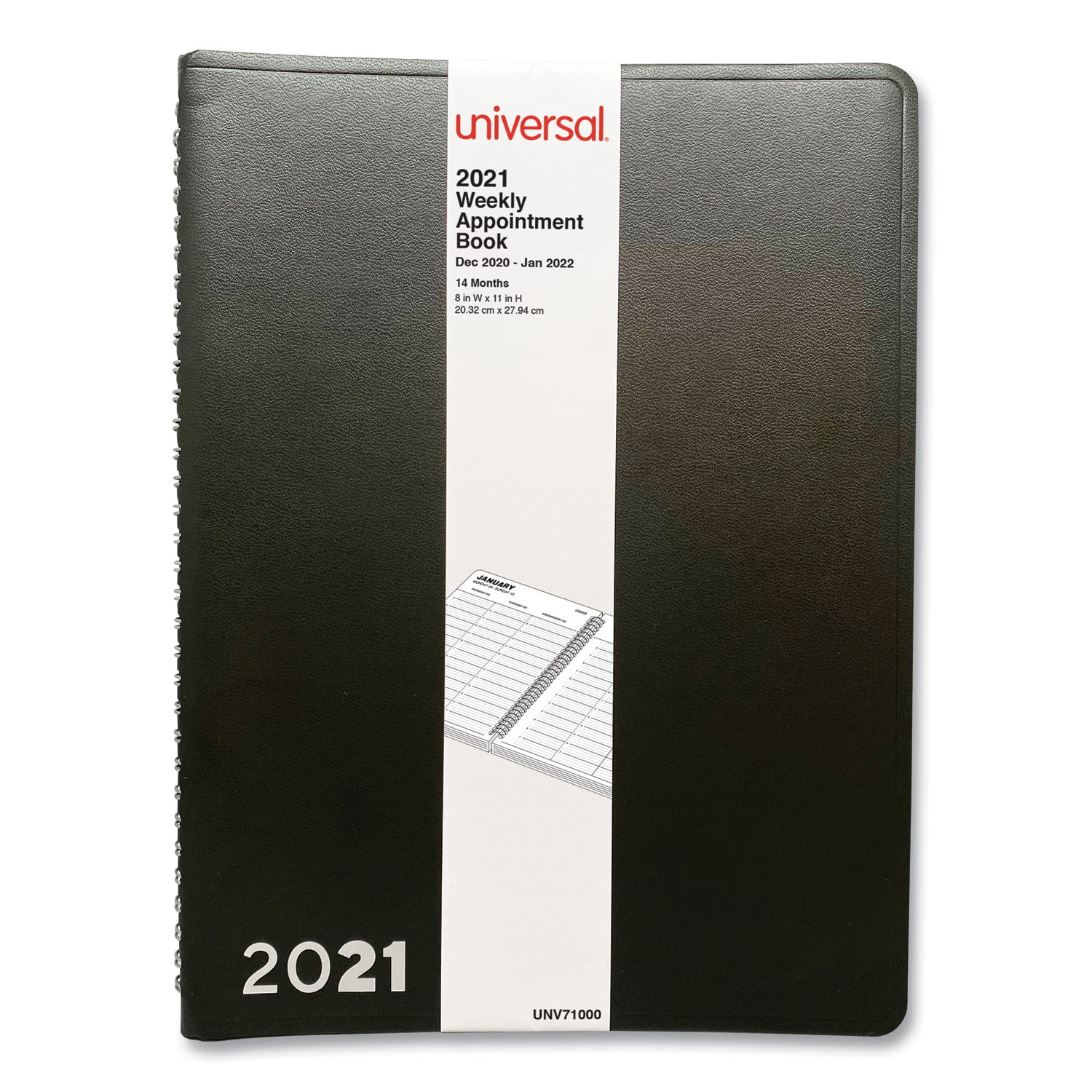 Universal Office Products 71000 Weekly Planner, 11 X 8, Black, 2021 ...
