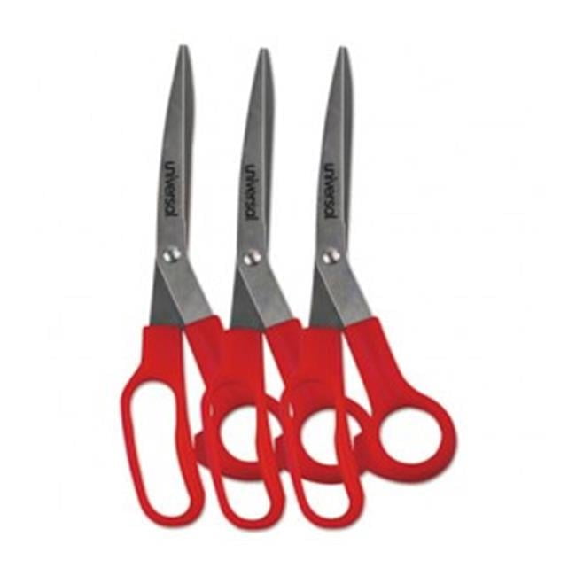 Universal Office Products UN Bent Handle Stainless Steel Scissors - Red ...