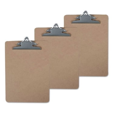 Universal Hardboard Clipboard, 1/2" Capacity, Holds 8 1/2w x 14h, Brown ...