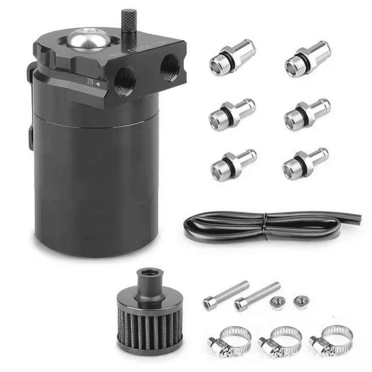 Universal Oil Catch Can Kit with Breather Filter - Aluminum Oil ...