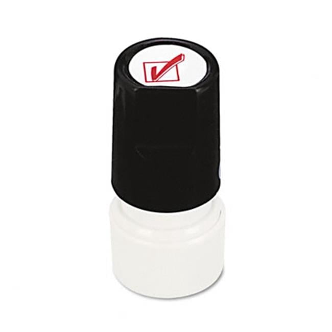 Universal One-Color Round Message Stamp Check Mark Pre-Inked/Re-Inkable ...