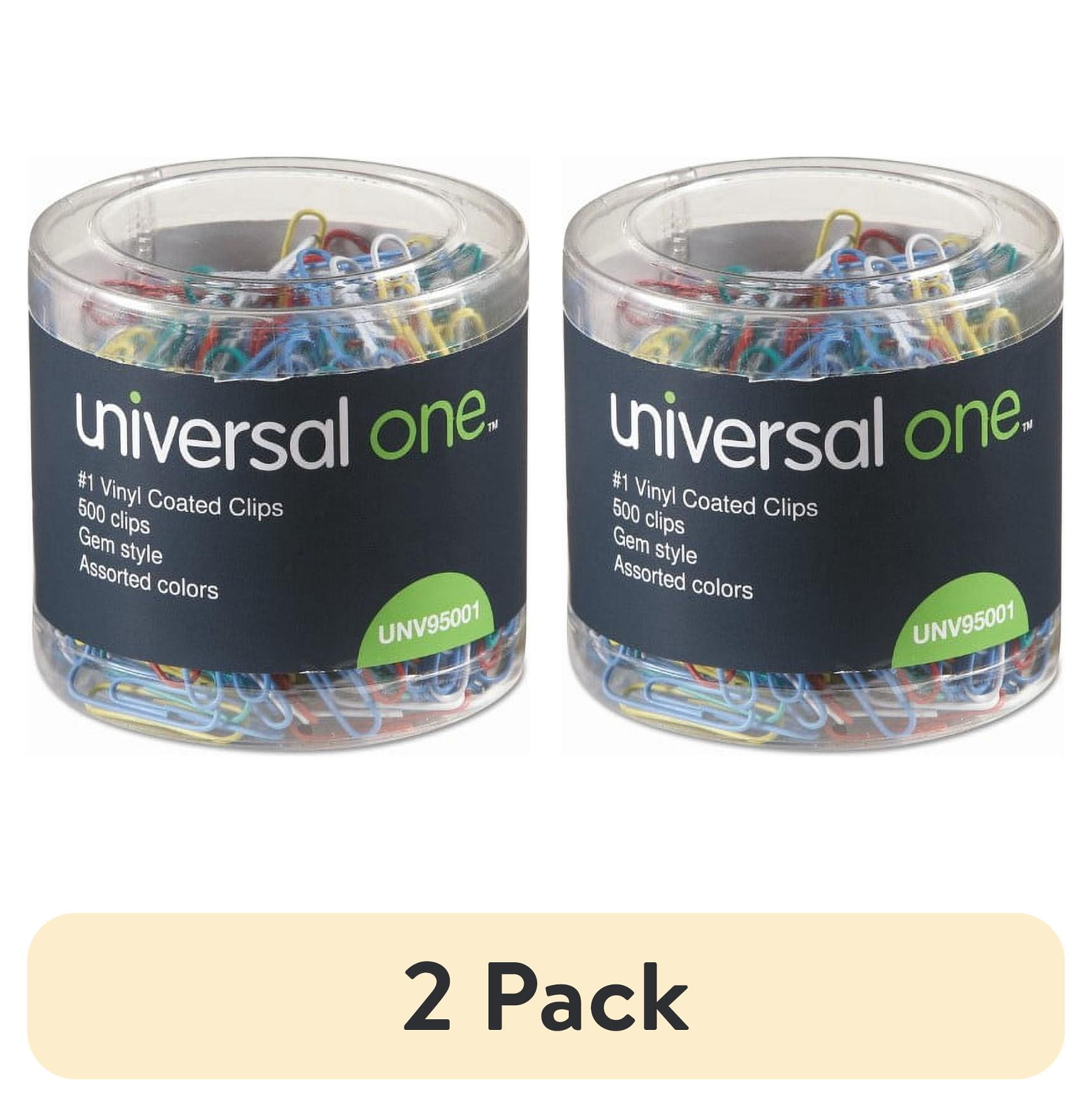 (2 pack) Universal One Vinyl-Coated Wire Paper Clips, No. 1, Assorted ...