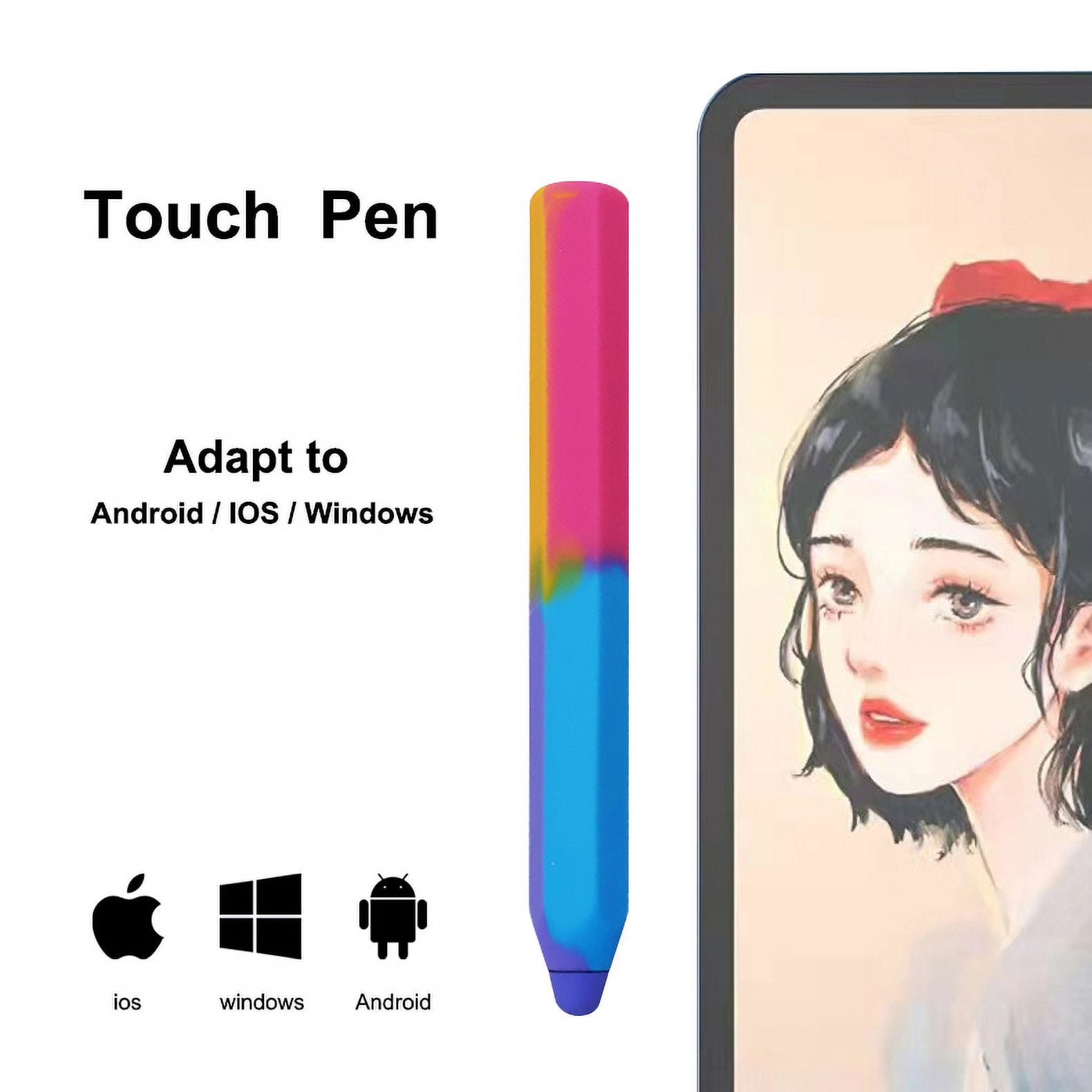 Universal Pencil Stylus For Kids Anti-slip Smooth Tablet Touch Screen ...
