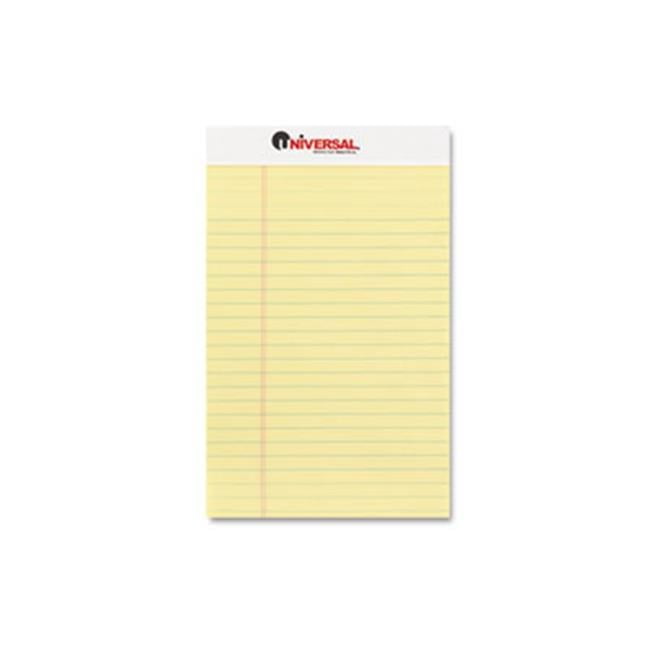 Universal Perforated Edge Writing Pad- Jr. Legal Rule- 5 x 8- Canary ...