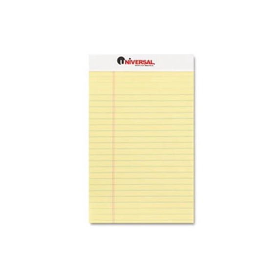 Universal Perforated Edge Writing Pad- Jr. Legal Rule- 5 x 8- Canary ...