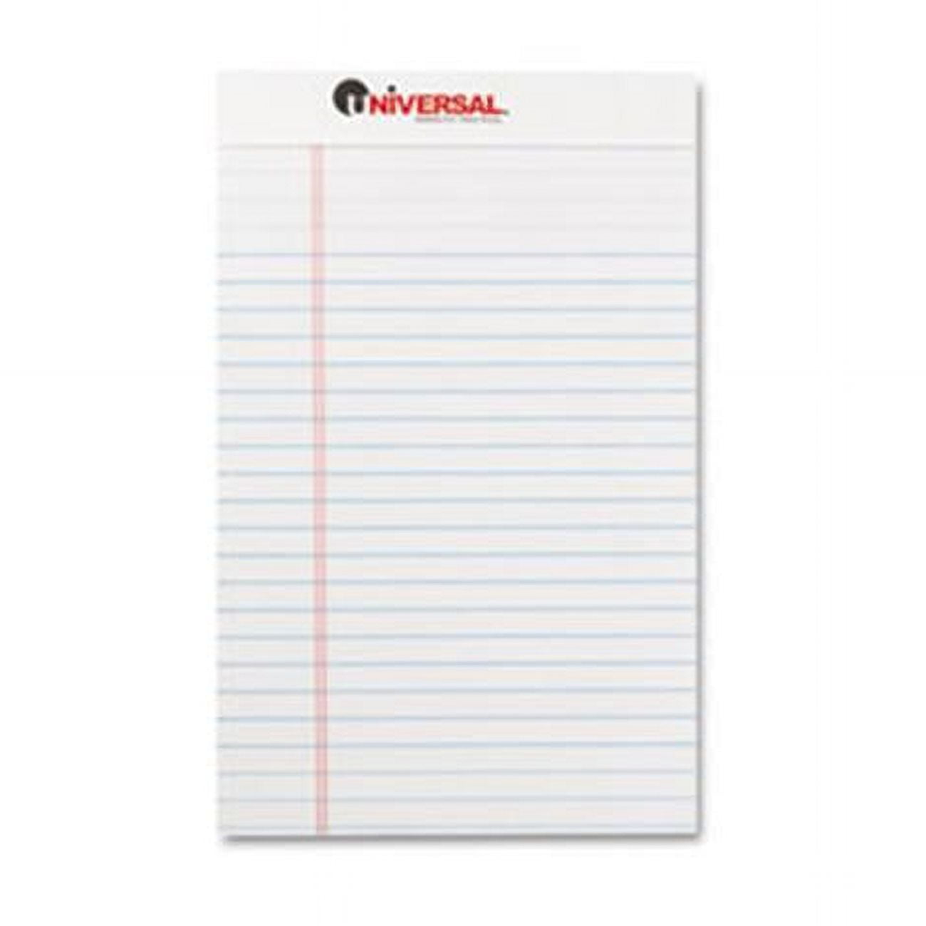 Universal Perforated Edge Writing Pad- Jr. Legal Rule- 5 x 8- White- 50 ...