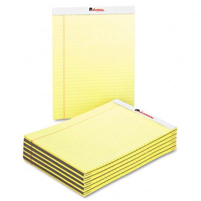Universal Perforated Edge Writing Pad Legal/Margin Rule Letter Canary ...