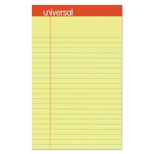 Universal Perforated Ruled Writing Pad, 5 x 8, Canary, 50 Sheets, Dozen ...
