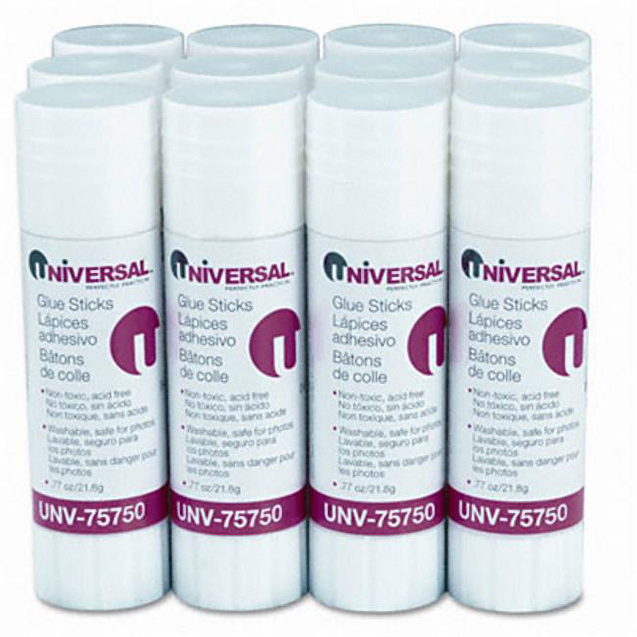 Universal Permanent Glue Stick .77oz Stick 12 Pack - White - Walmart.com