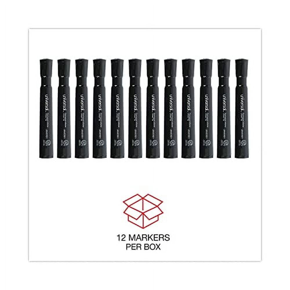 Universal Permanent Markers, Chisel Tip, Black, Dozen (UNV07051 ...