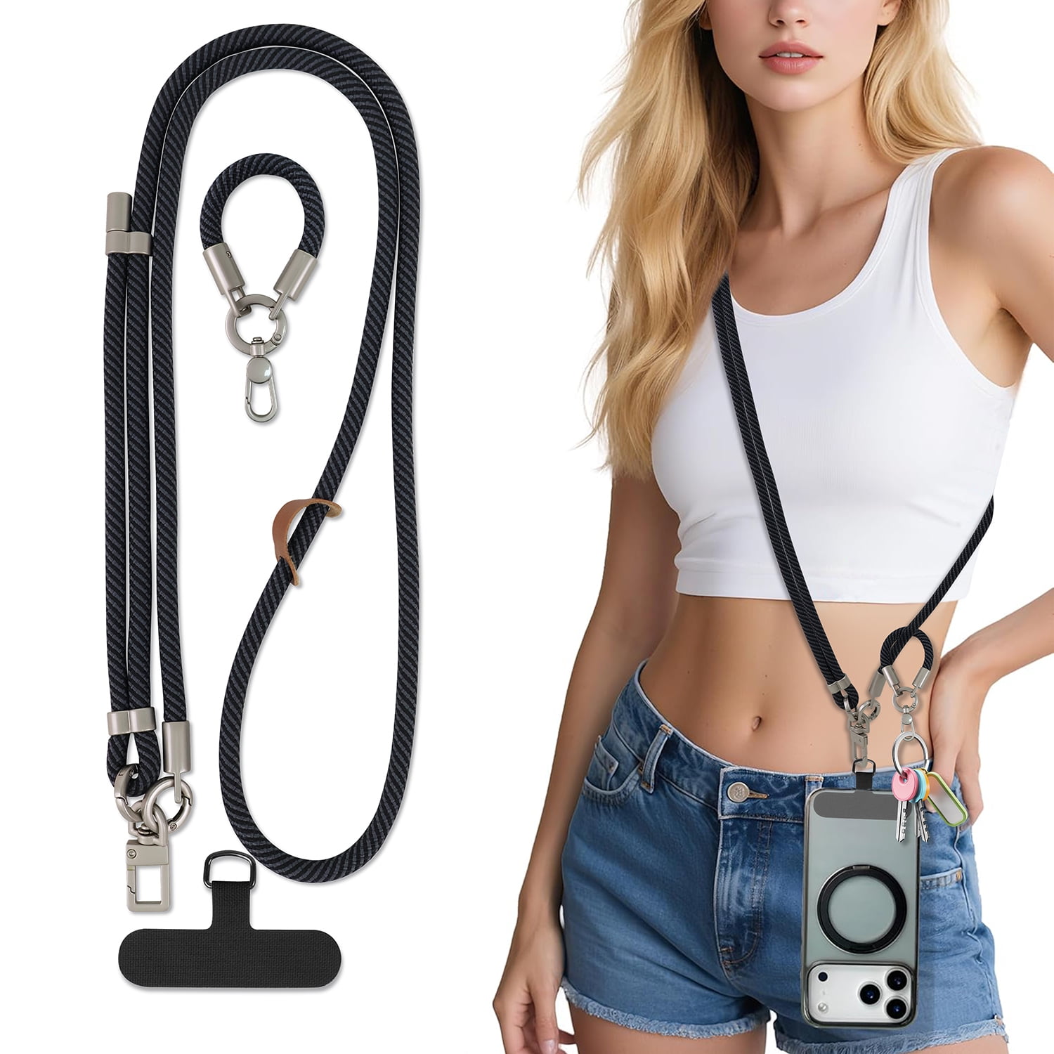 Universal Phone Lanyard Crossbody, Adjustable Cell Phone Neck Strap 8mm ...