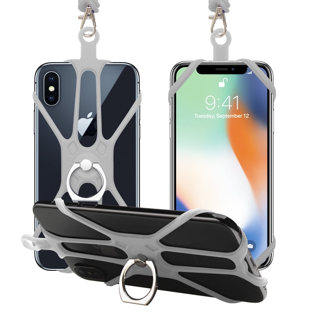 Universal Phone Lanyard Holder and Ring Grip, Silicone Cell Phone ...