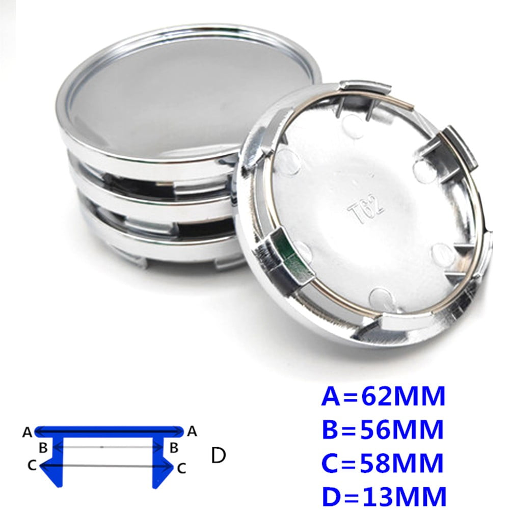Universal Piece of 4 Car 62mm Dia 4 Clips Wheel Center Hub Cap Cover ...