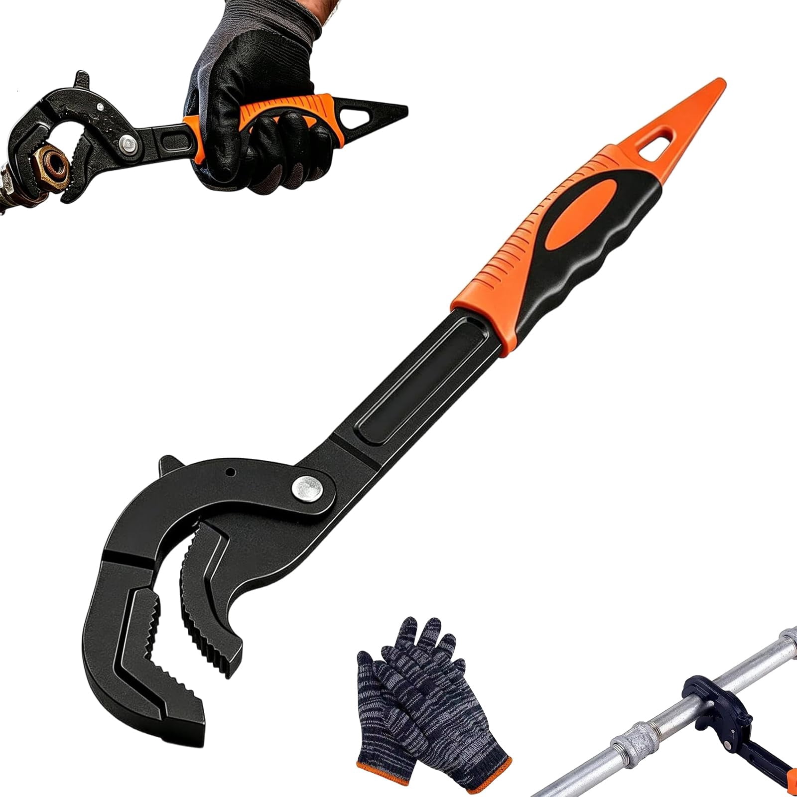 Universal Pipe Wrench Set – Self Adjusting 10″ & 15″ Plumbing Wrenches ...
