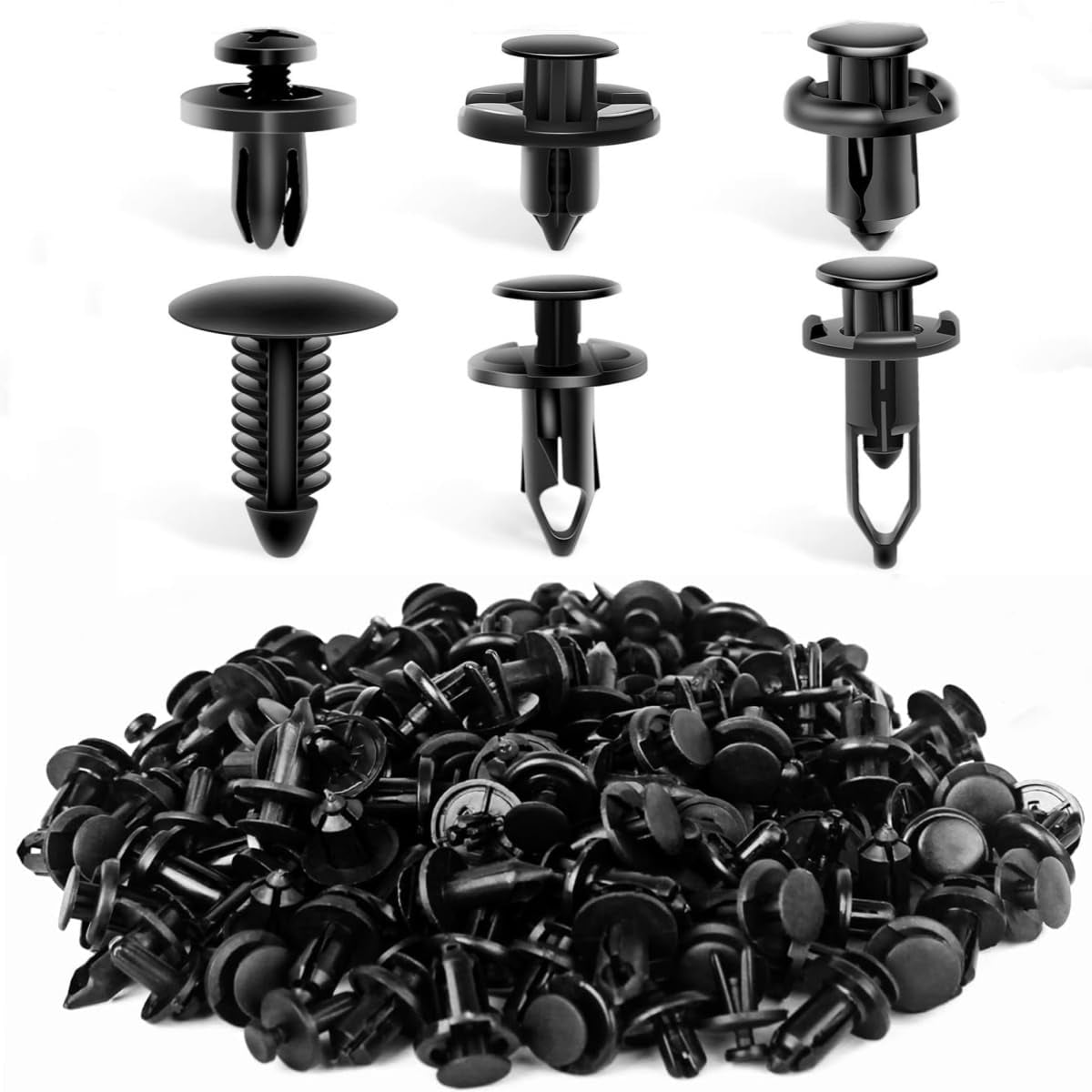Universal Plastic Fender Clips,200 KEF16 Pcs Push Bumper Fastener Rivet ...
