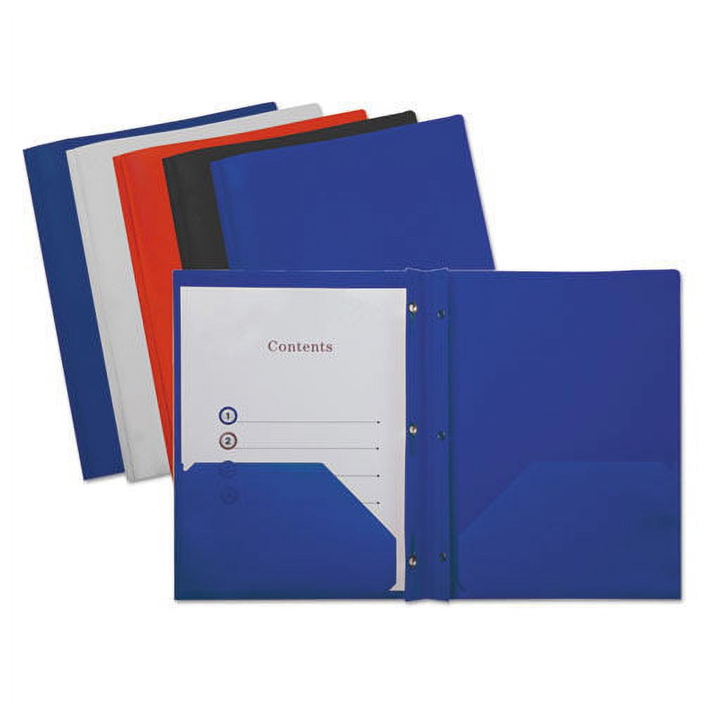 Universal Plastic Twin-Pocket Report Covers with 3 Fasteners 100 Sheets ...