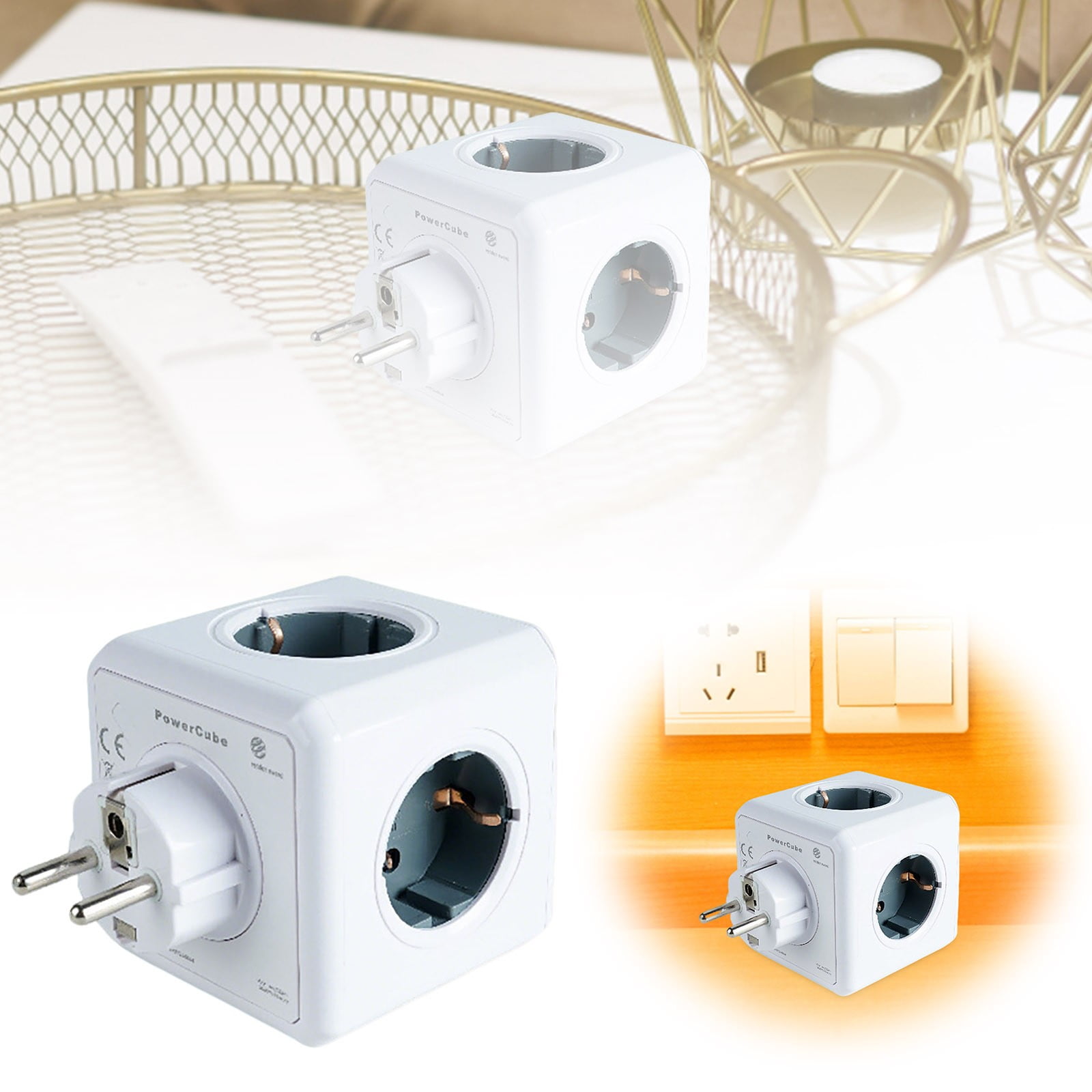 Universal Plug Adapter Fast Charging Converter 4 Port Compact Travel ...