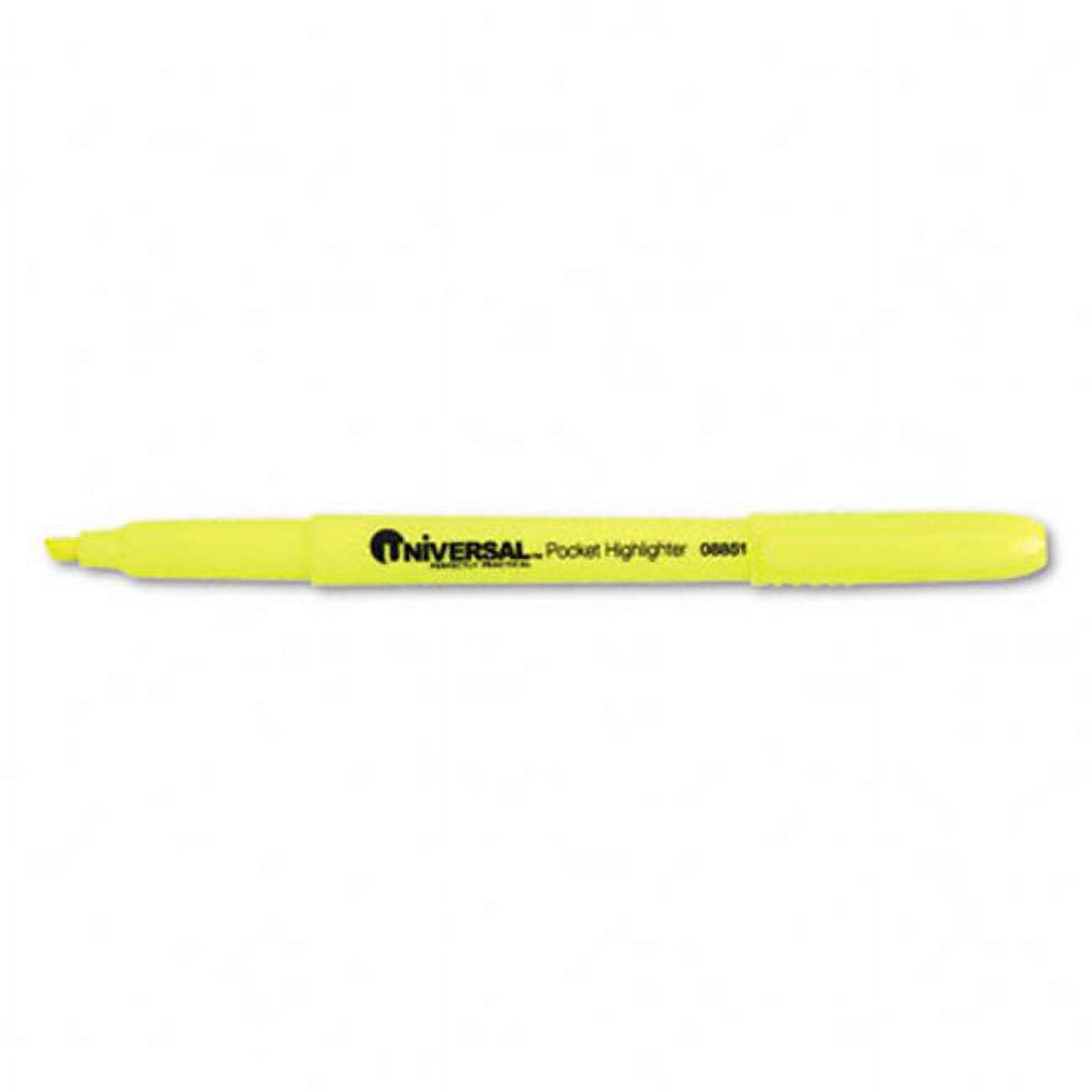 Universal Pocket Clip Highlighter- Chisel Tip- Fluorescent Yellow Ink ...