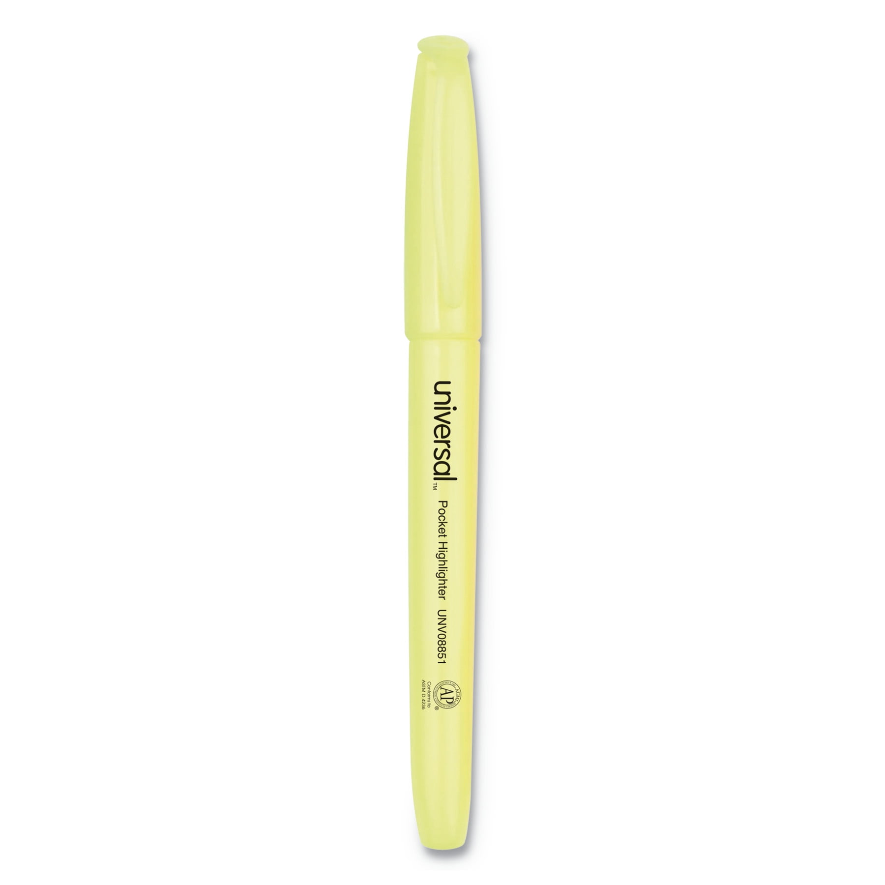 Universal Pocket Clip Highlighter, Chisel Tip, Fluorescent Yellow Ink ...