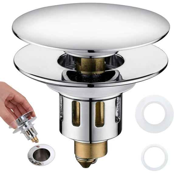 Universal Pop-Up Bathroom Sink Stopper - for 1.1~1.5 Inch Wash Basin ...