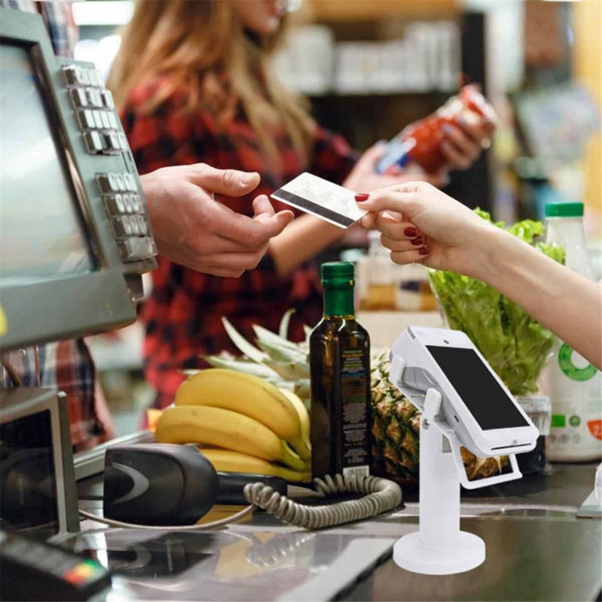 Universal Pos Machine Desktop Stand Rotatable POS Cashiers Holder Rack ...