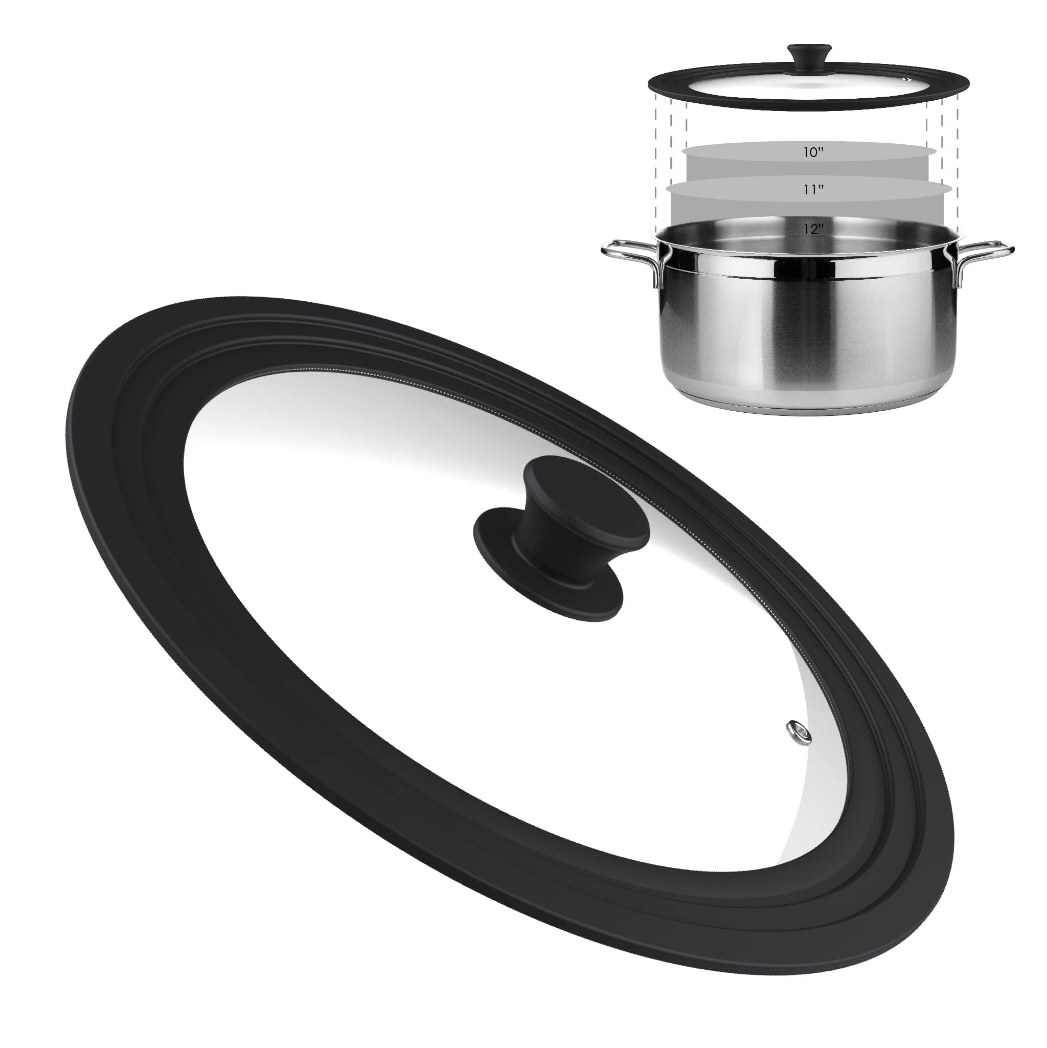 Universal Pot Lid - 10,11,12 Inch (Black) - Walmart Business Supplies