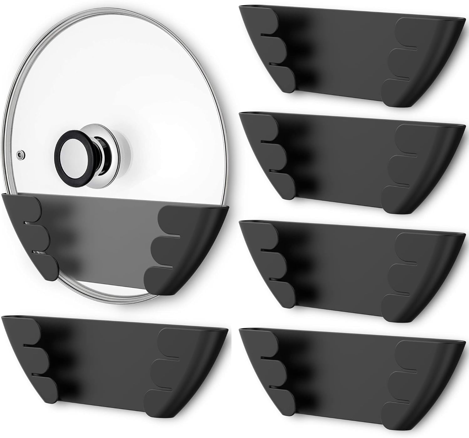 Universal Pot Lid Organizer for Cabinet - Upgraded Patented 6 Pack Pan ...