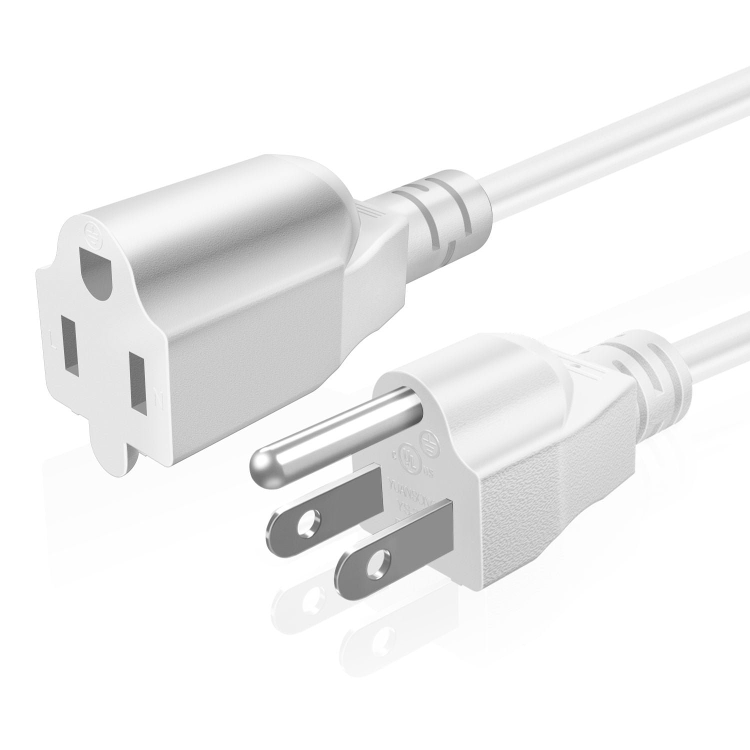 Universal Power Extension Cord Cable Strip (3FT) - NEMA 5-15R to NEMA 5 ...