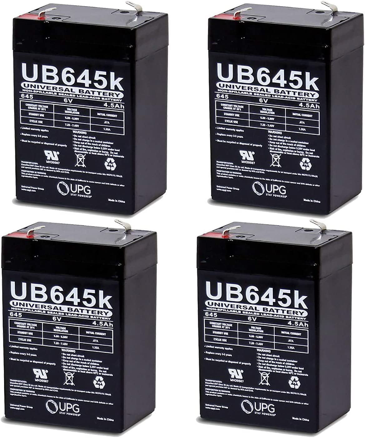Universal Power Group 6V 4.5AH General 00648 Sealed Non-Spillable ...