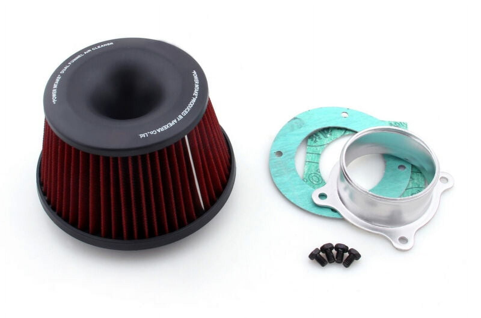 Universal Power Intake Air Filter 75mm Dual Funnel Adapter - Walmart.com