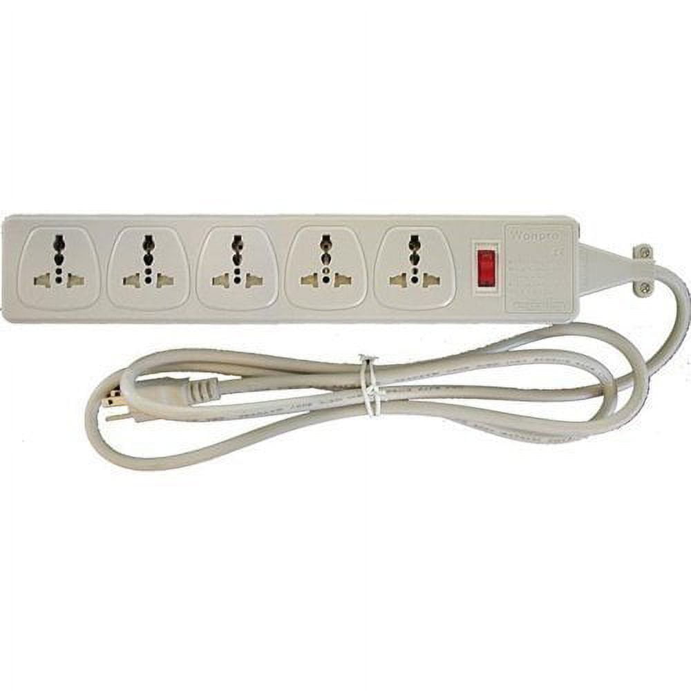 Wonpro Universal Power Strip, 5 Outlets, 110V-250V, 3250W, Surge ...