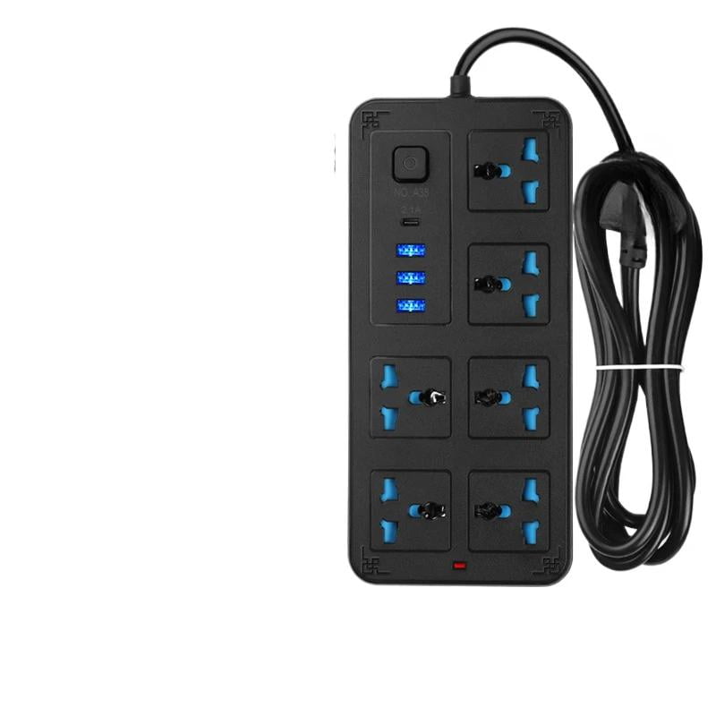 Universal Power Strip Electric Socket 4 6 OUTLETS EU UK US AU KR Plug ...