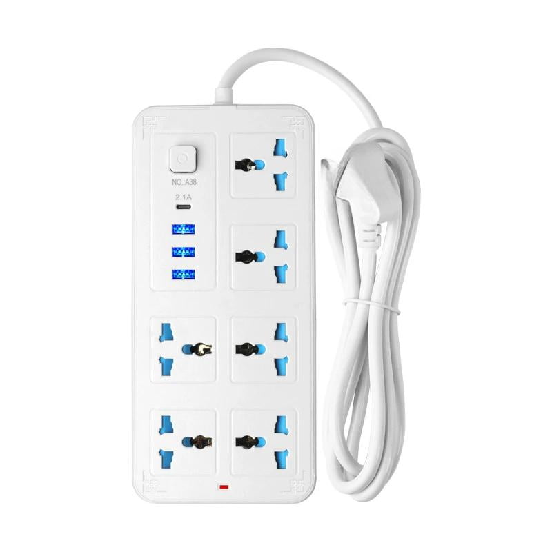 Universal Power Strip Electric Socket 4 6 OUTLETS EU UK US AU KR Plug ...