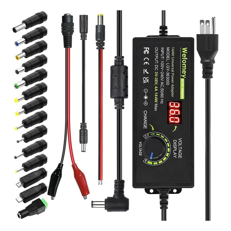Universal Power Supply 3V-36V 4A 144W Adjustable Variable AC/DC Adapter ...