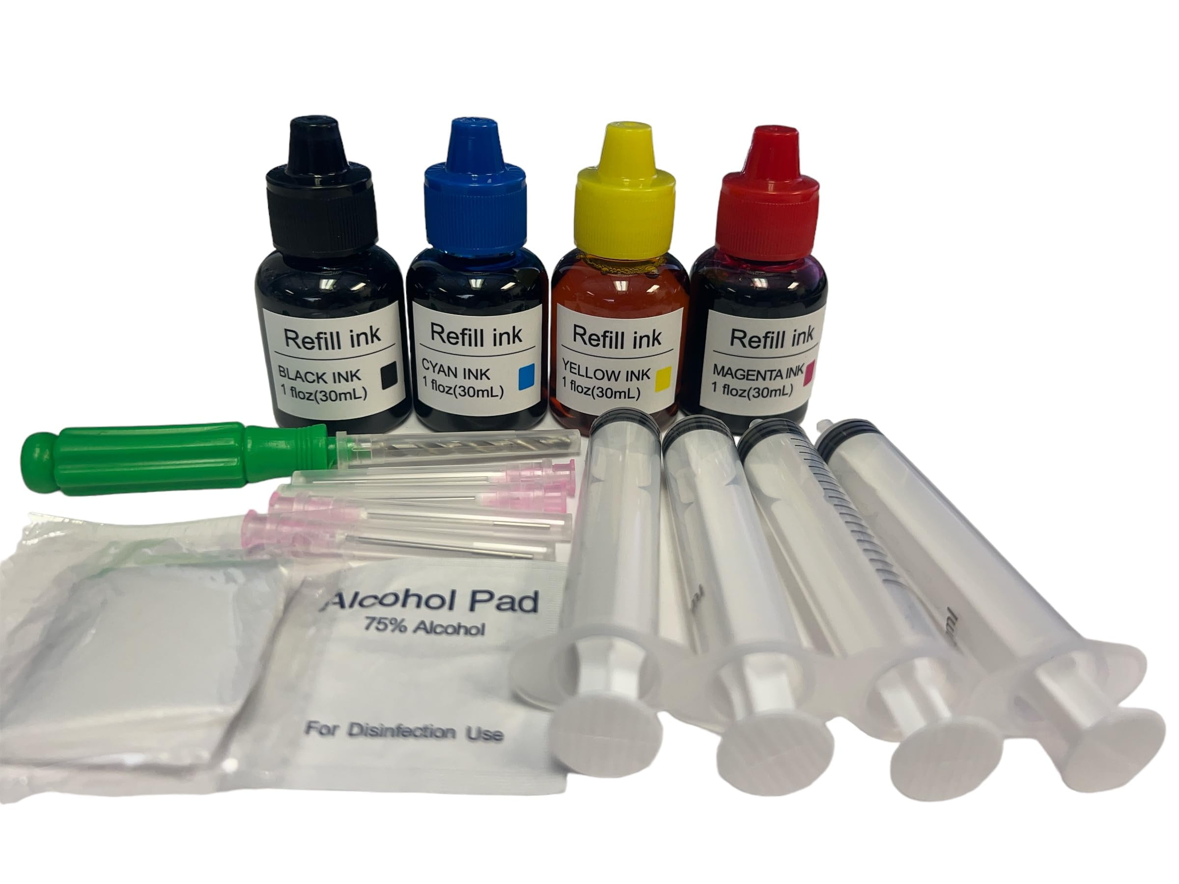 Generic Universal Combo Ink Refilling Kit, 4x30ml Dye Colors for Canon ...