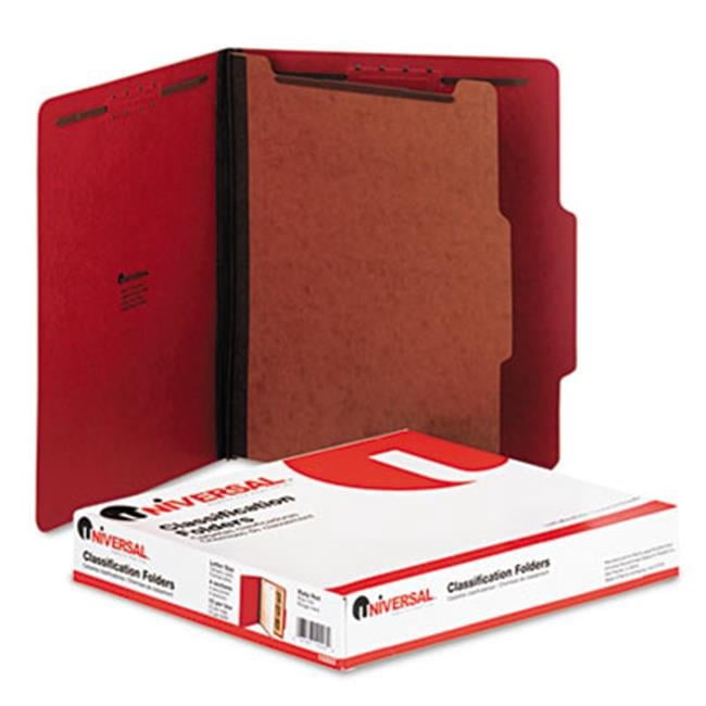Universal Pressboard Classification Folders - Ruby Red - Letter - Four ...