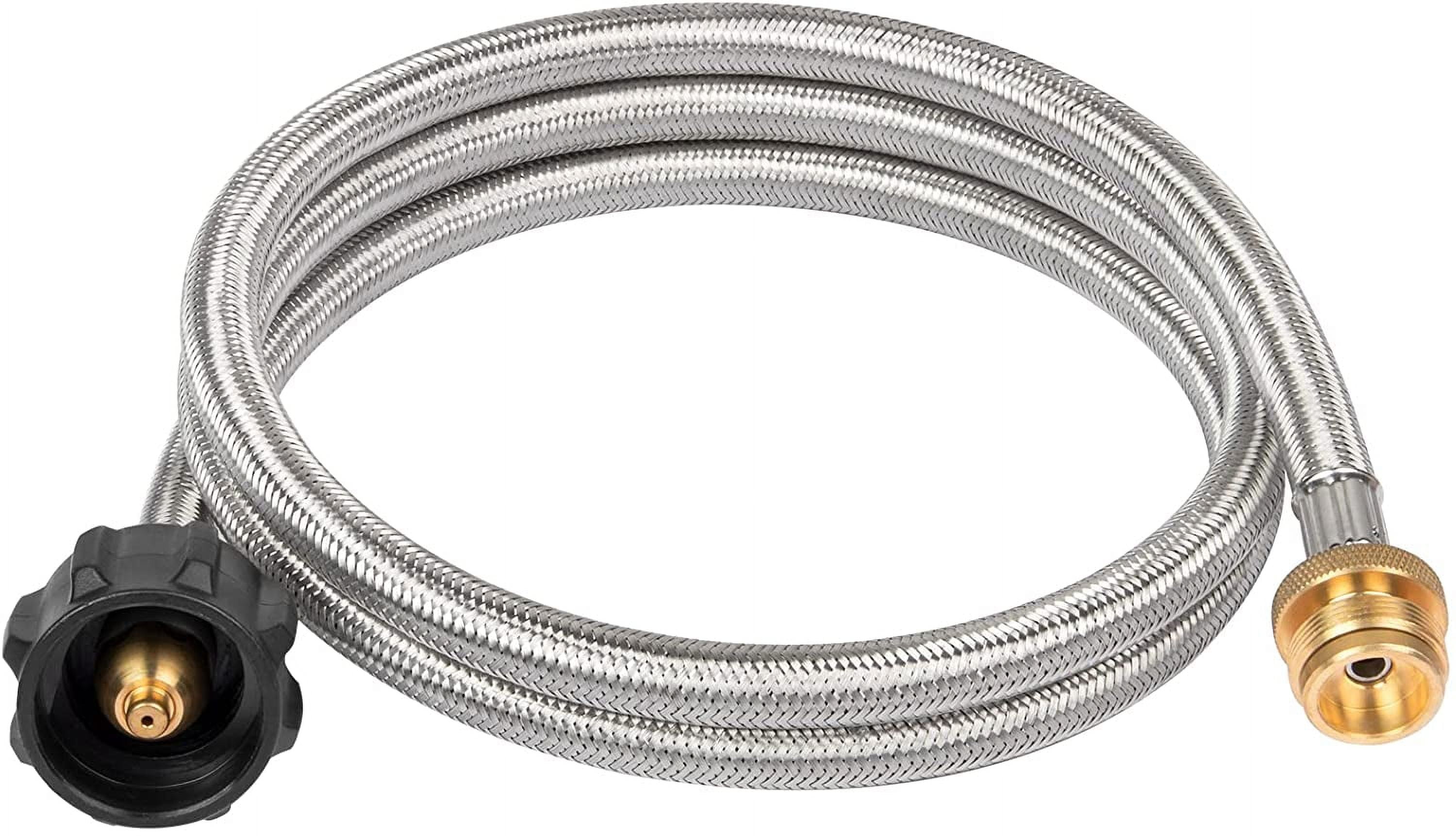 Universal Propane Adapter & 5ft Braided Hose, Converts 1lb to 20lb ...